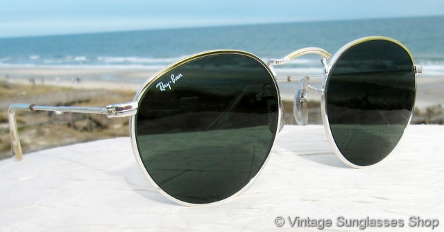 Ray-Ban Classic Metals Arista Silver and Gold Round Sunglasses