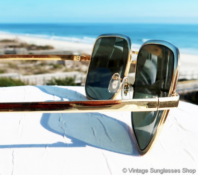 Ray-Ban Deep Groove Gold Military Aviator Sunglasses