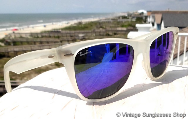 Ray-Ban W0943 Wayfarer Matte Crystal Blue Mirror Sunglasses