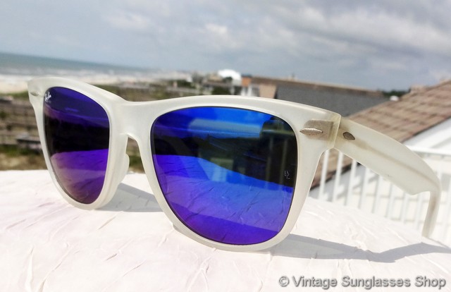 Ray-Ban W0943 Wayfarer Matte Crystal Blue Mirror Sunglasses