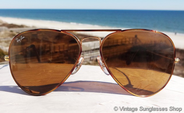 Ray-Ban L1701 Tortuga 58mm B-15 Aviator Sunglasses