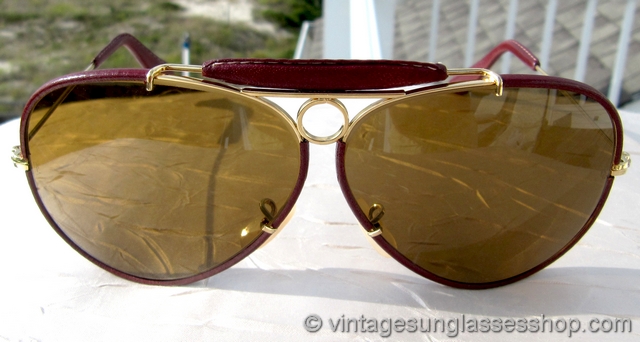 Ray-Ban Burgundy Leathers B-15 Bullet Hole Sunglasses