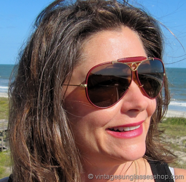 Ray-Ban Burgundy Leathers B-15 Bullet Hole Sunglasses