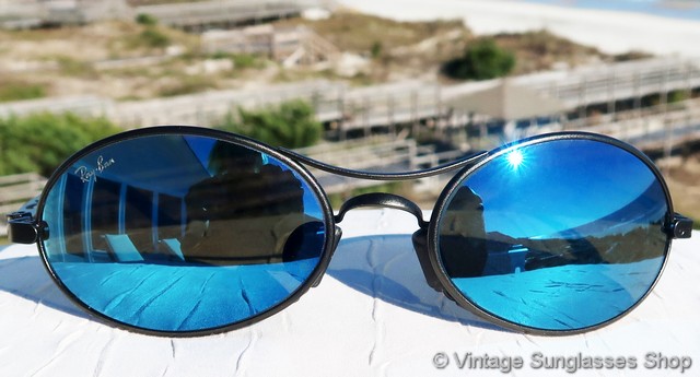 Ray-Ban W2451 Orbs Ellipse Blue Mirror Sunglasses