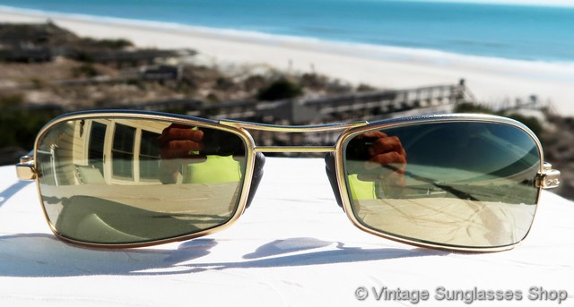 Ray-Ban W2308 Orbs Axis Square Gold Mirror Sunglasses