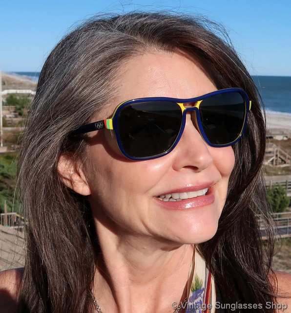 Ray-Ban Stateside Blue and Yellow G-15 Olympics Sunglasses