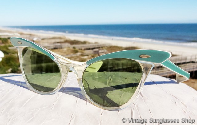 Ray-Ban Cat Eye Turquoise and Clear Sunglasses