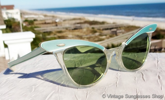 Ray-Ban Cat Eye Turquoise and Clear Sunglasses