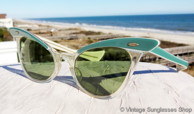 Ray-Ban Cat Eye Turquoise and Clear Sunglasses