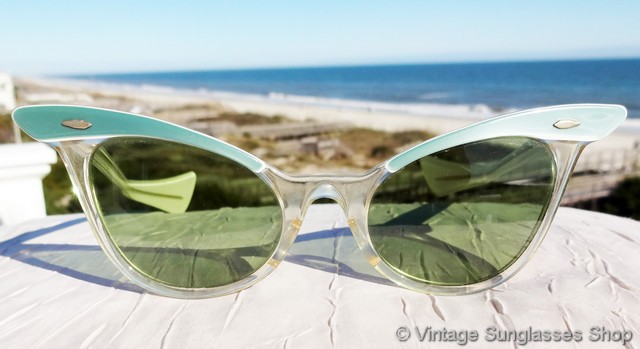 Ray-Ban Cat Eye Turquoise and Clear Sunglasses