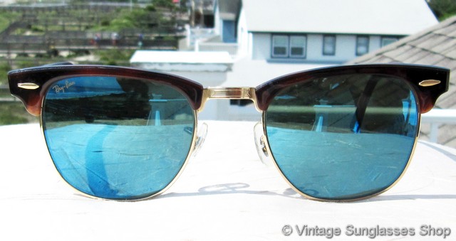 Ray-Ban W1851 Clubmaster Blue Mirror Sunglasses