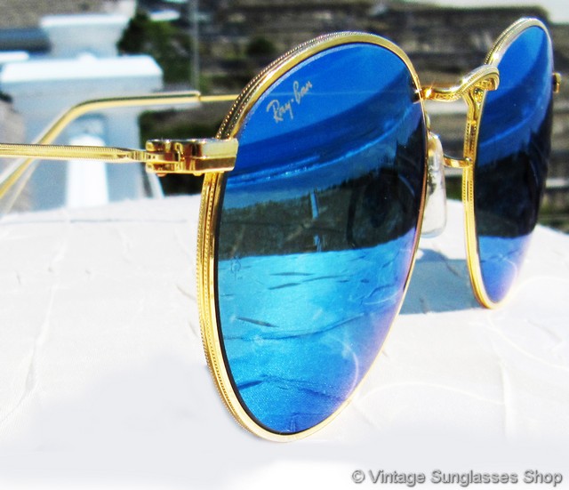 Ray-Ban W1861 Exclusives Round Blue Mirror Sunglasses