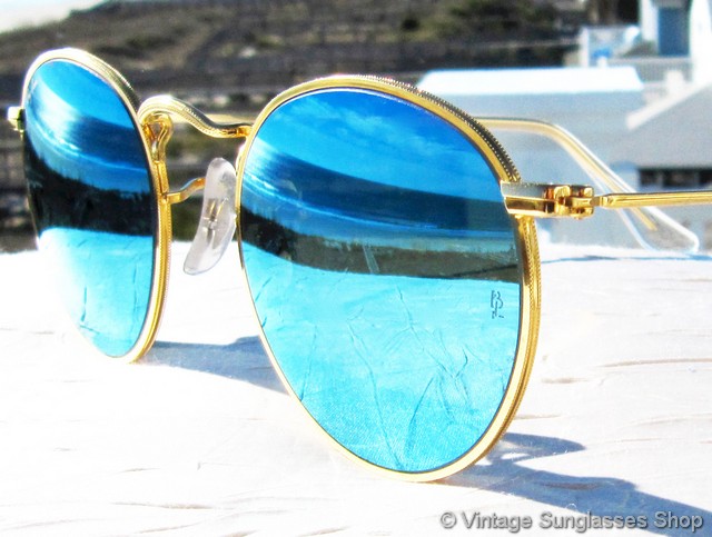 Ray-Ban W2277 Arista Round Blue Mirror Sunglasses