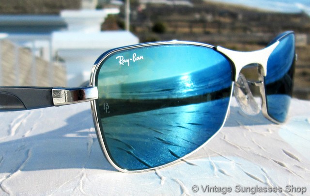 Ray-Ban W2346 Sidestreet Curb Square Turquoise Mirror Sunglasses