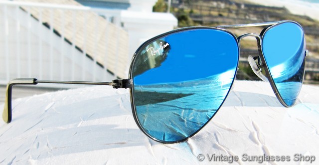 Ray-Ban W2486 52mm Black Chrome Blue Mirror Aviator Sunglasses