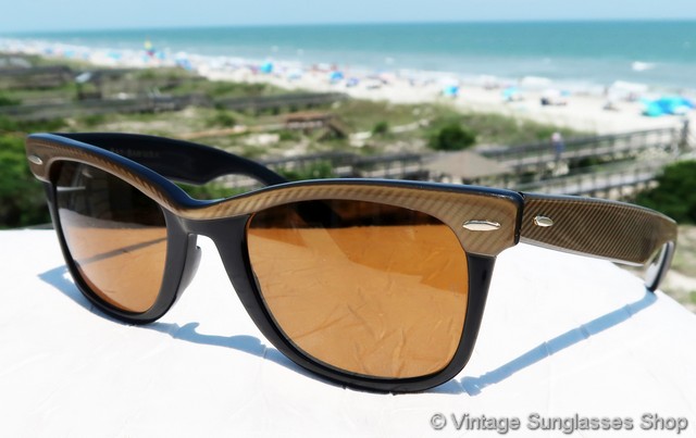 Ray-Ban Wayfarer Street Neat B-15 Gold and Black Sunglasses