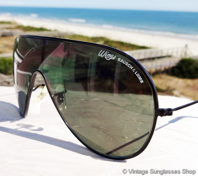 Bausch & Lomb Ray-Ban Wings Black Chrome Sunglasses