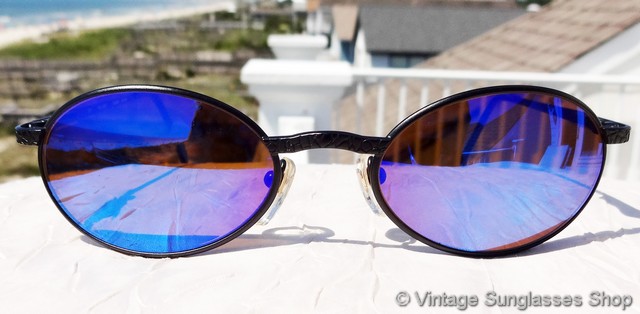 Revo 1111 001 Black Python Blue Mirror Sunglasses