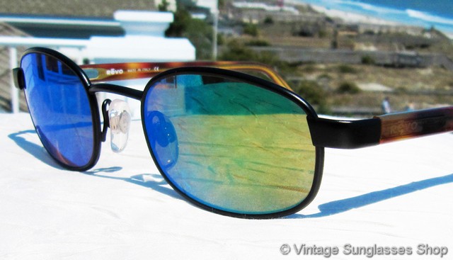 Revo 1112 001 Rectangle Green Mirror Sunglasses