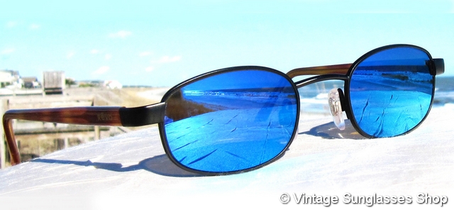 Revo 1112 001 Rectangle Blue Mirror Sunglasses