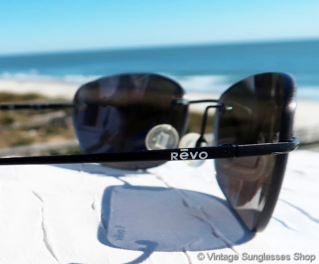 Revo 3038 001 9Y Blue Mirror Rimless Sunglasses