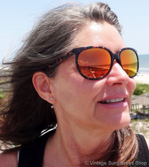 Revo 850 Red Tortoise Orange Mirror Sunglasses