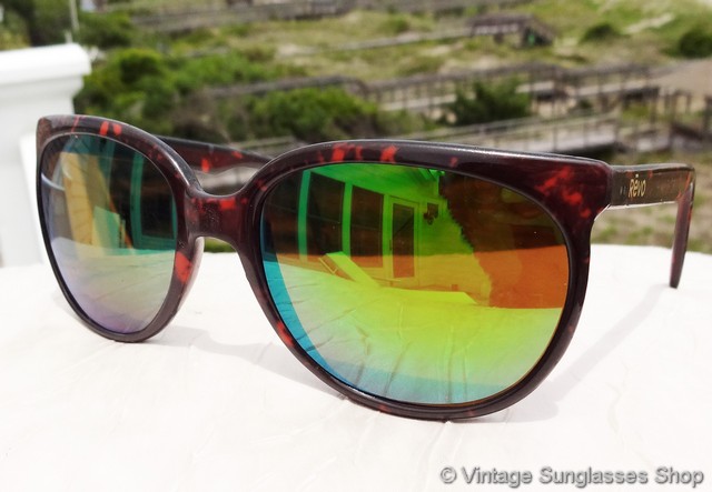Revo 850 Grand Classic Red Tortoise Green Mirror Sunglasses