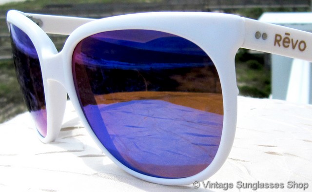 Revo 850 White Grand Classic Blue Mirror Sunglasses