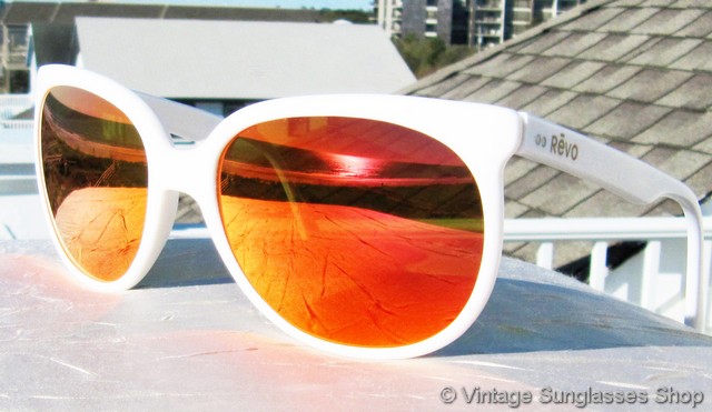 Revo 850 White Orange Mirror Sunglasses