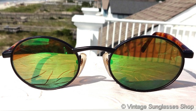 Revo 962 001 Oval Green Mirror Sunglasses