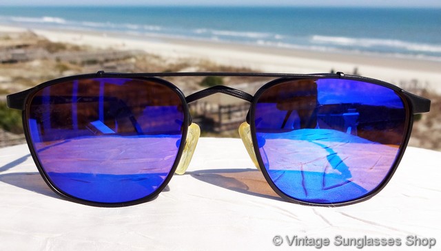 Revo 967 001 Advanced Metal Square Blue Mirror Sunglasses