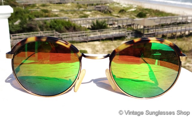 Revo 973 007 Advanced Circle Green Mirror Sunglasses