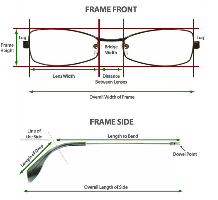 Sunglasses Frame Measurements How To Measure Frame Sizes Vintage 